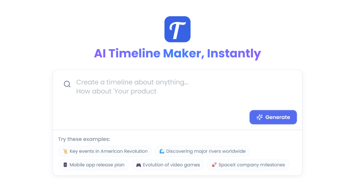 Timelinify – Criador de linhas do tempo IA grátis